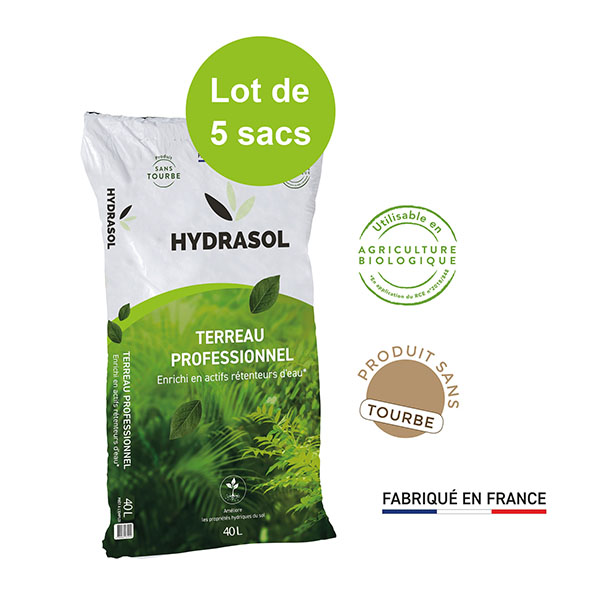 Terreau Hydrasol pour toutes plantations - Lot de 5 sacs de 40 L ...