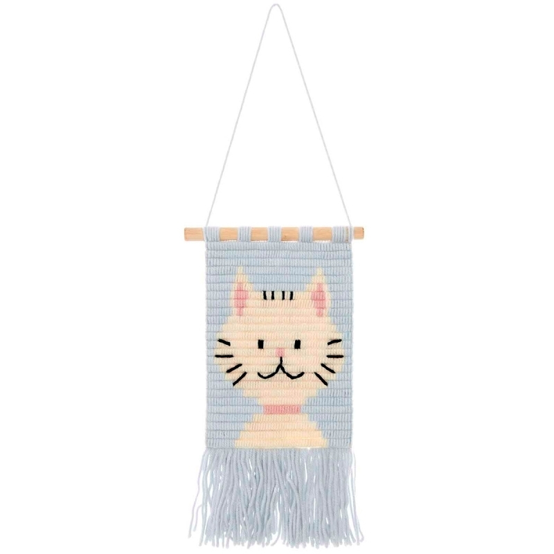 Kit DIY broderie - Fanion - Chat - 18 x 30 cm | Greenweez