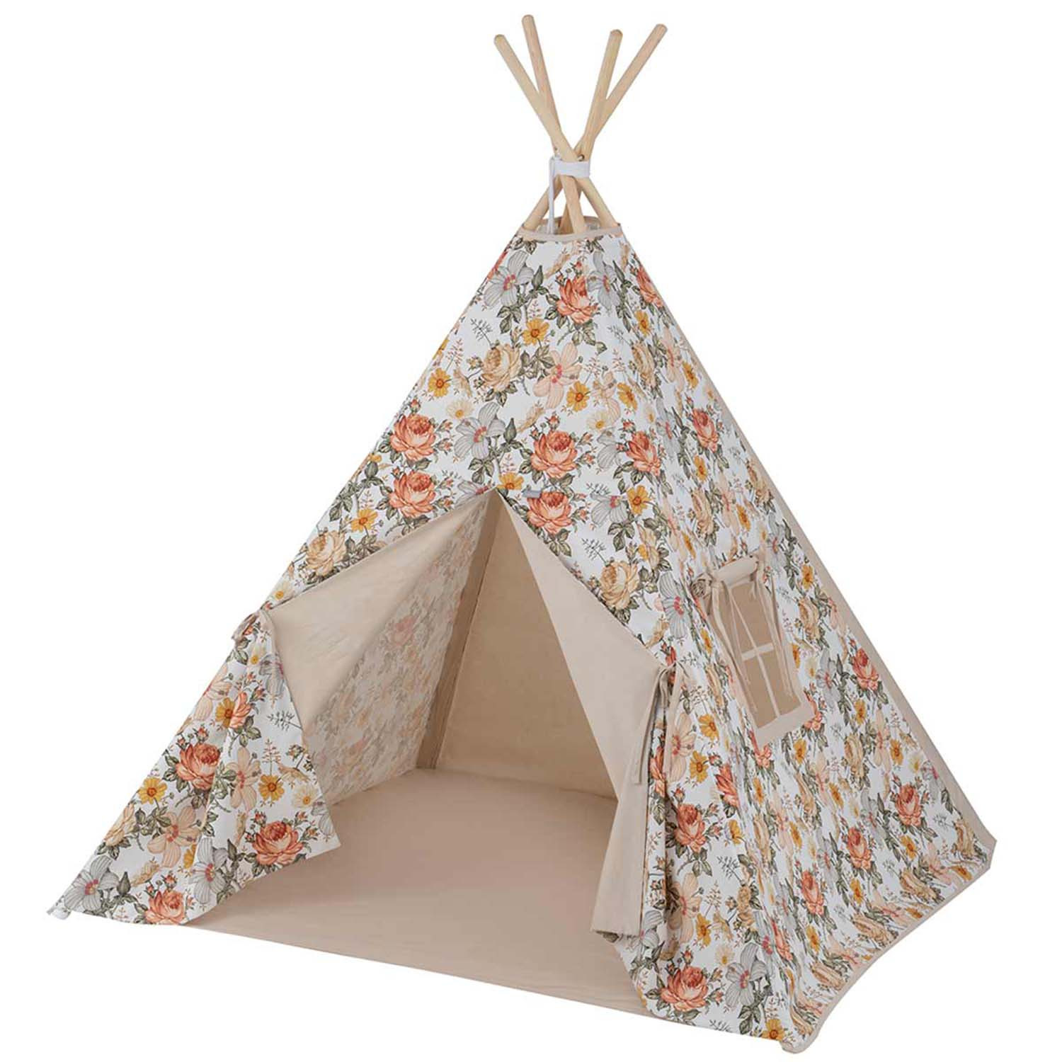 Tipi tente enfant avec tapis, Néo Vintage | Greenweez