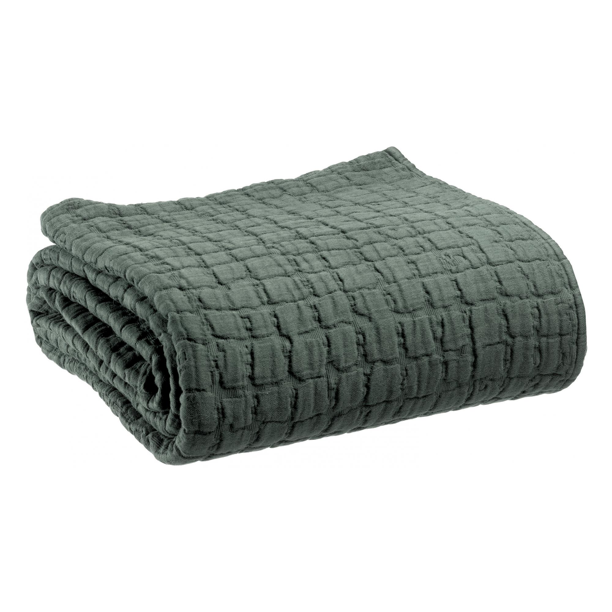 Couvre-lit stonewashed Swami thym 240 x 260 cm Vivaraise | Greenweez