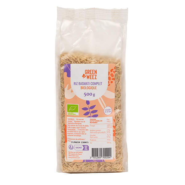 Riz Basmati complet bio 500g | Greenweez