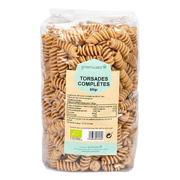 Torsades complètes bio Italie 500g - Pâtes bio | Greenweez