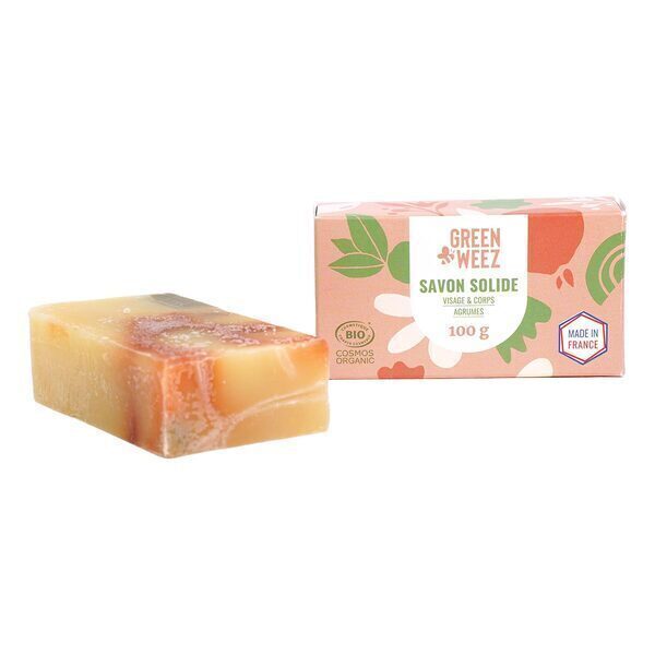 Savon solide saponifié à froid agrumes bio 100g | Greenweez