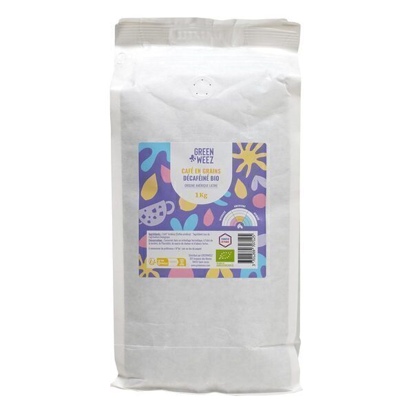 Café en grains Décaféiné Bio 1kg | Greenweez