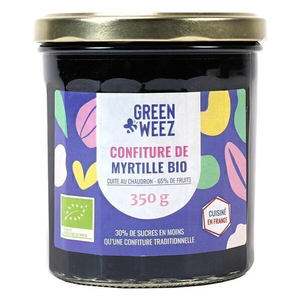 Confiture de myrtilles bio 65% 350g | Greenweez