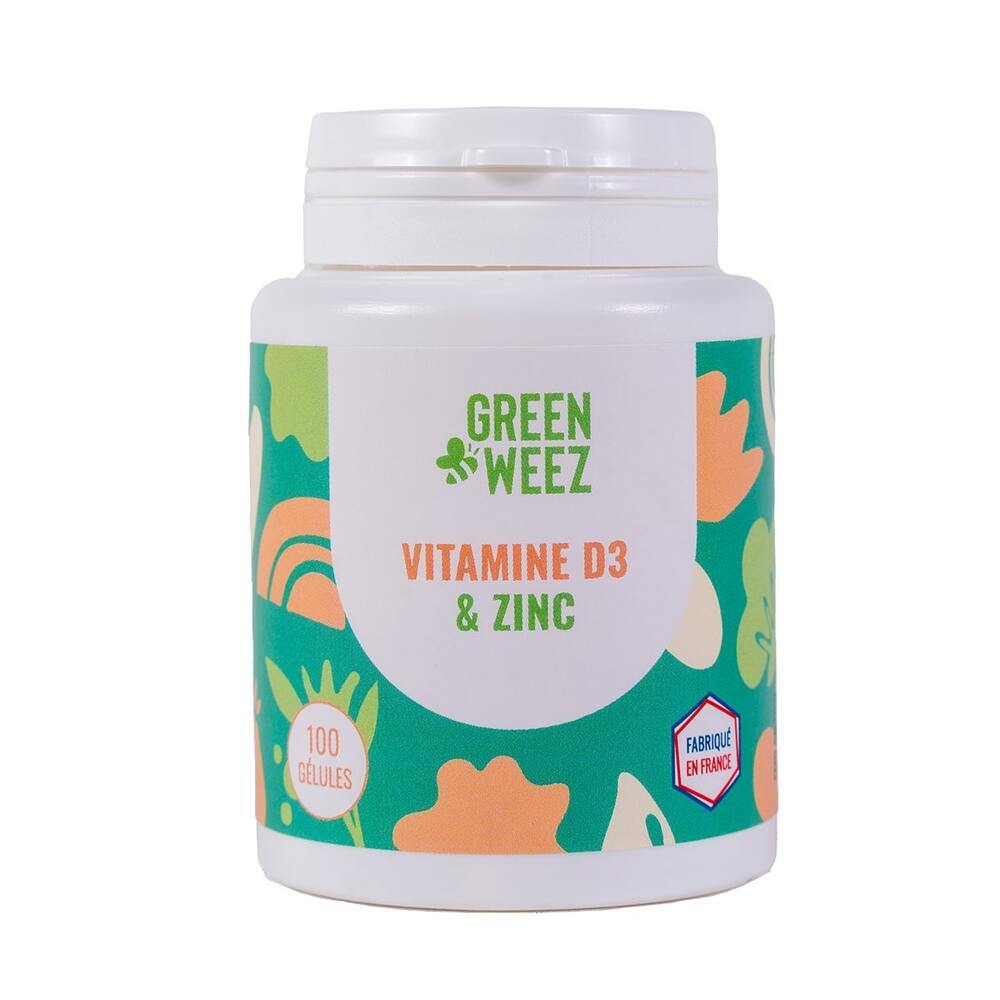 Vitamine D3 et zinc 50µg / 10mg - 100 gélules | Greenweez