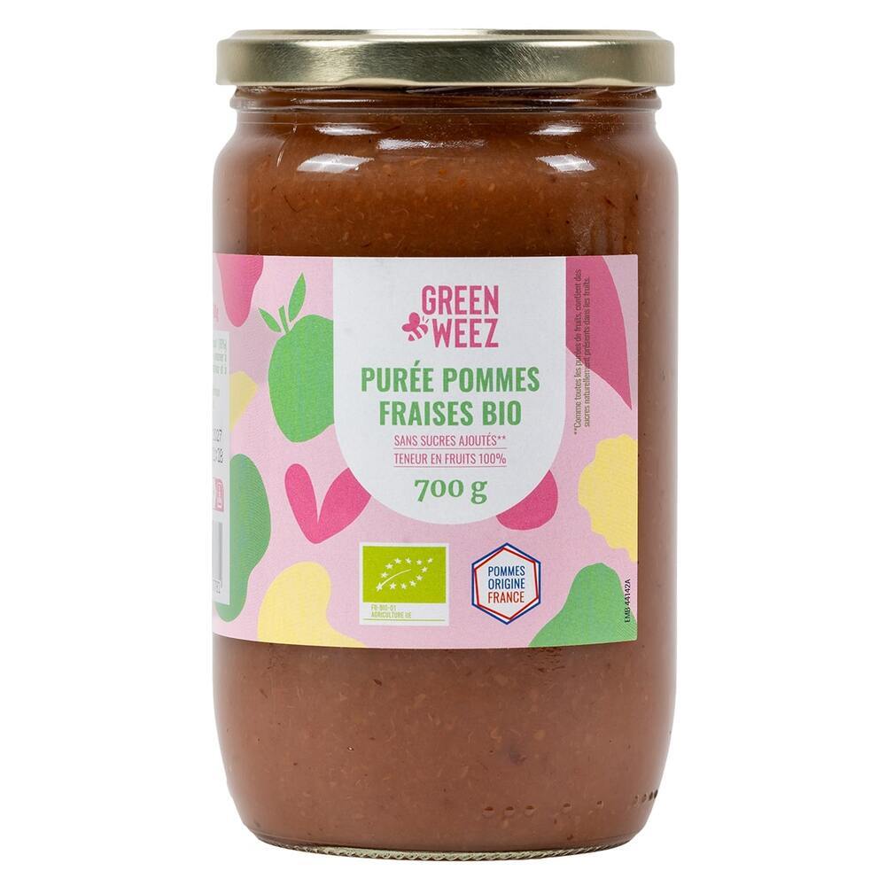 Purée pomme fraise bio 700g | Greenweez