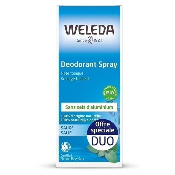 Duo déodorant spray sauge 2x100ml | Greenweez