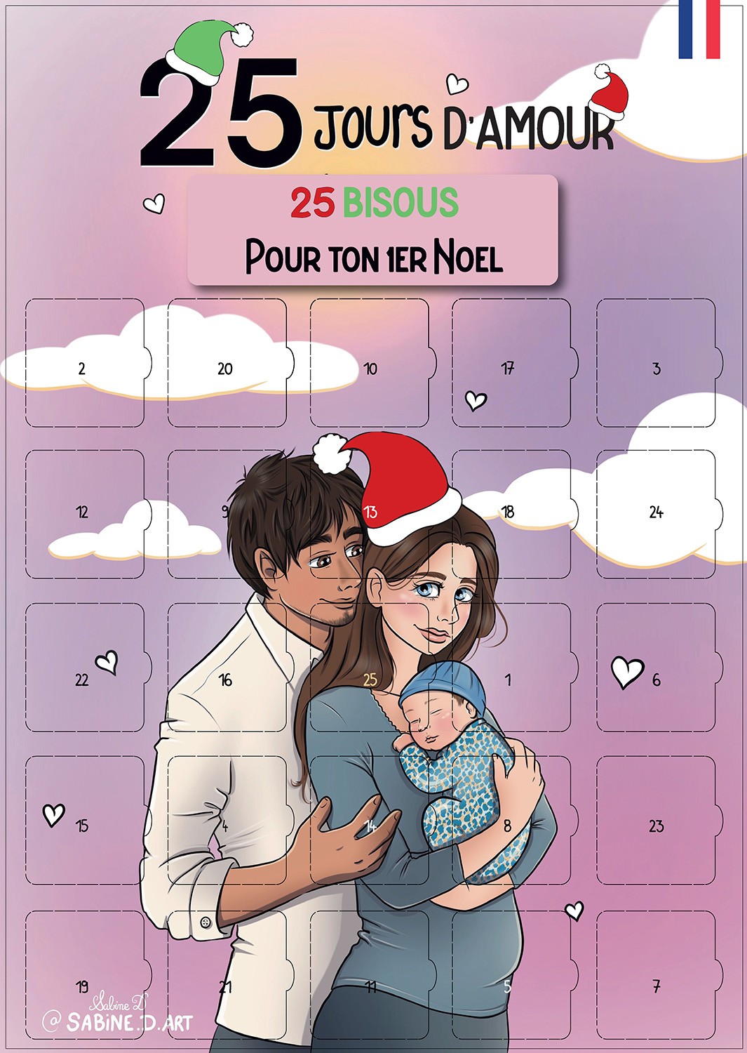 Calendrier de l'avent 1er Noël 25 bisous | Greenweez
