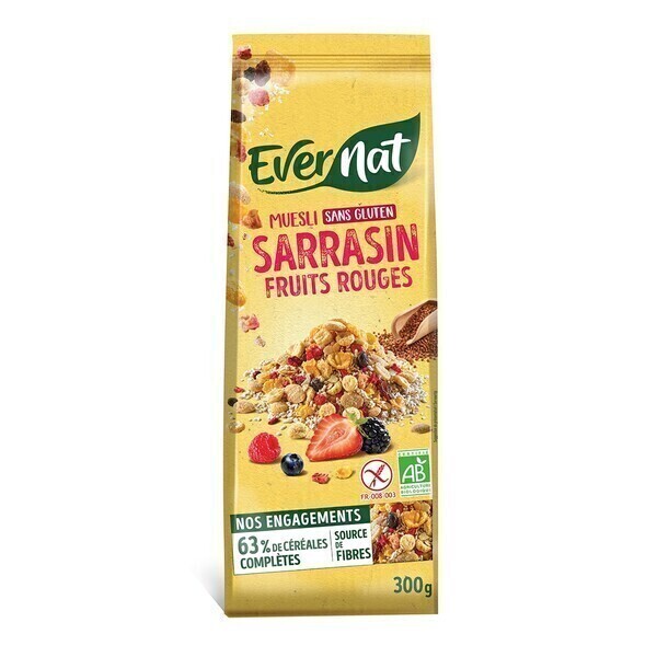 Muesli sarrasin-fruits rouges sans gluten 300g bio | Greenweez