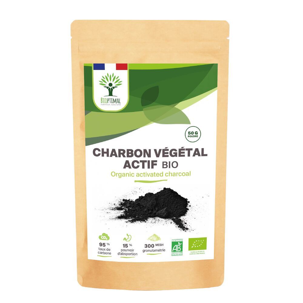 Charbon végétal actif bio en poudre - 50gr | Greenweez