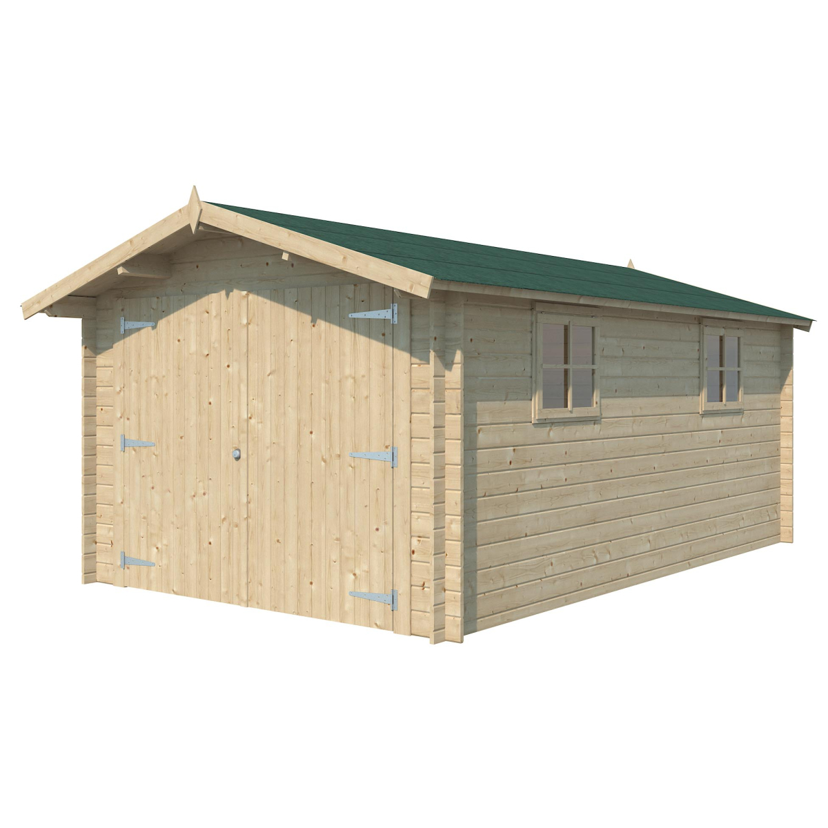 Garage en épicéa massif double porte 16.16 m² Sans option | Greenweez
