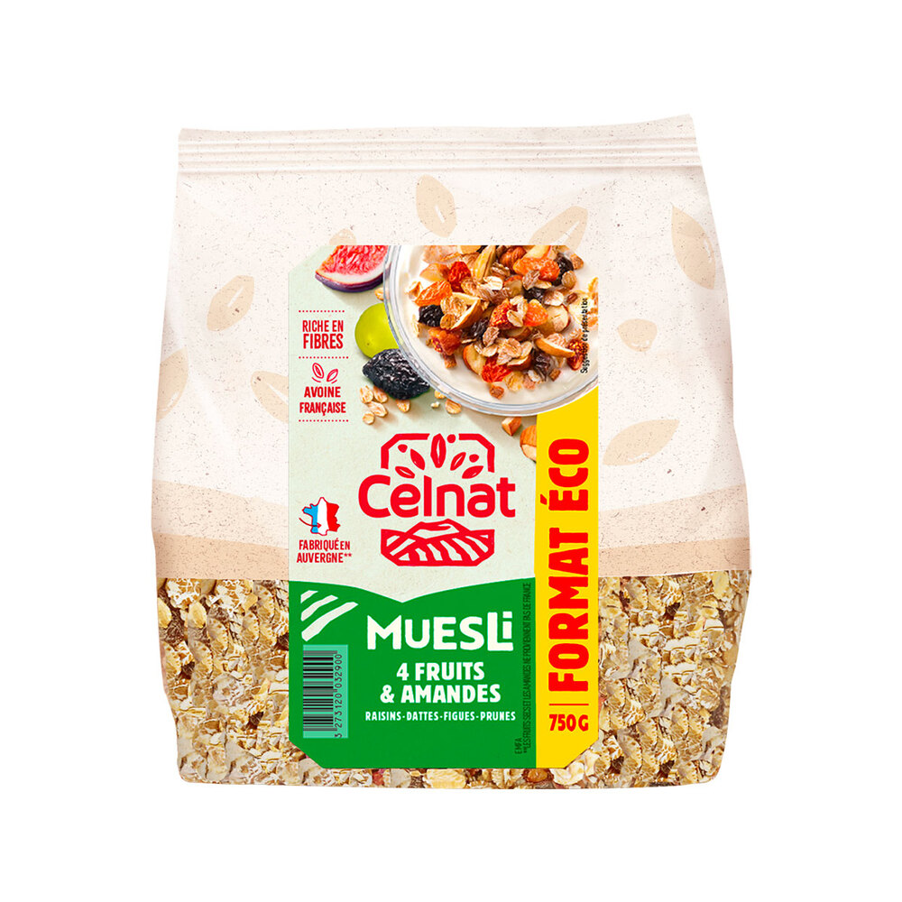 Muesli 4 fruits et amandes 750g | Greenweez