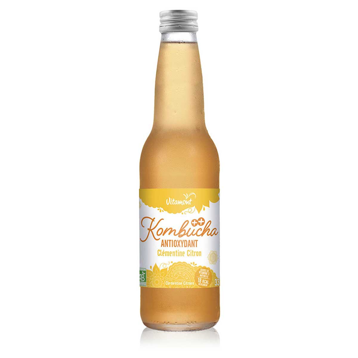 Kombucha antioxydant clémentine citron bio 33cl | Greenweez