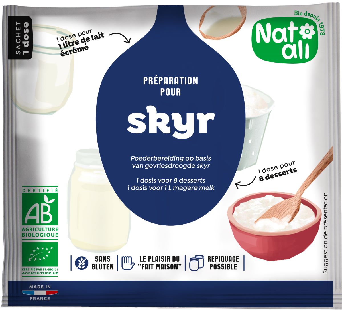 Natali Préparation pour skyr bio 30g - Fabrication France | Greenweez